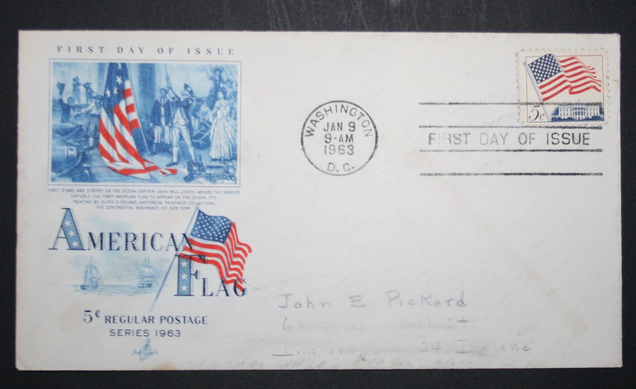 01 09 1963 FDC American Flag – Ersula's History Shop