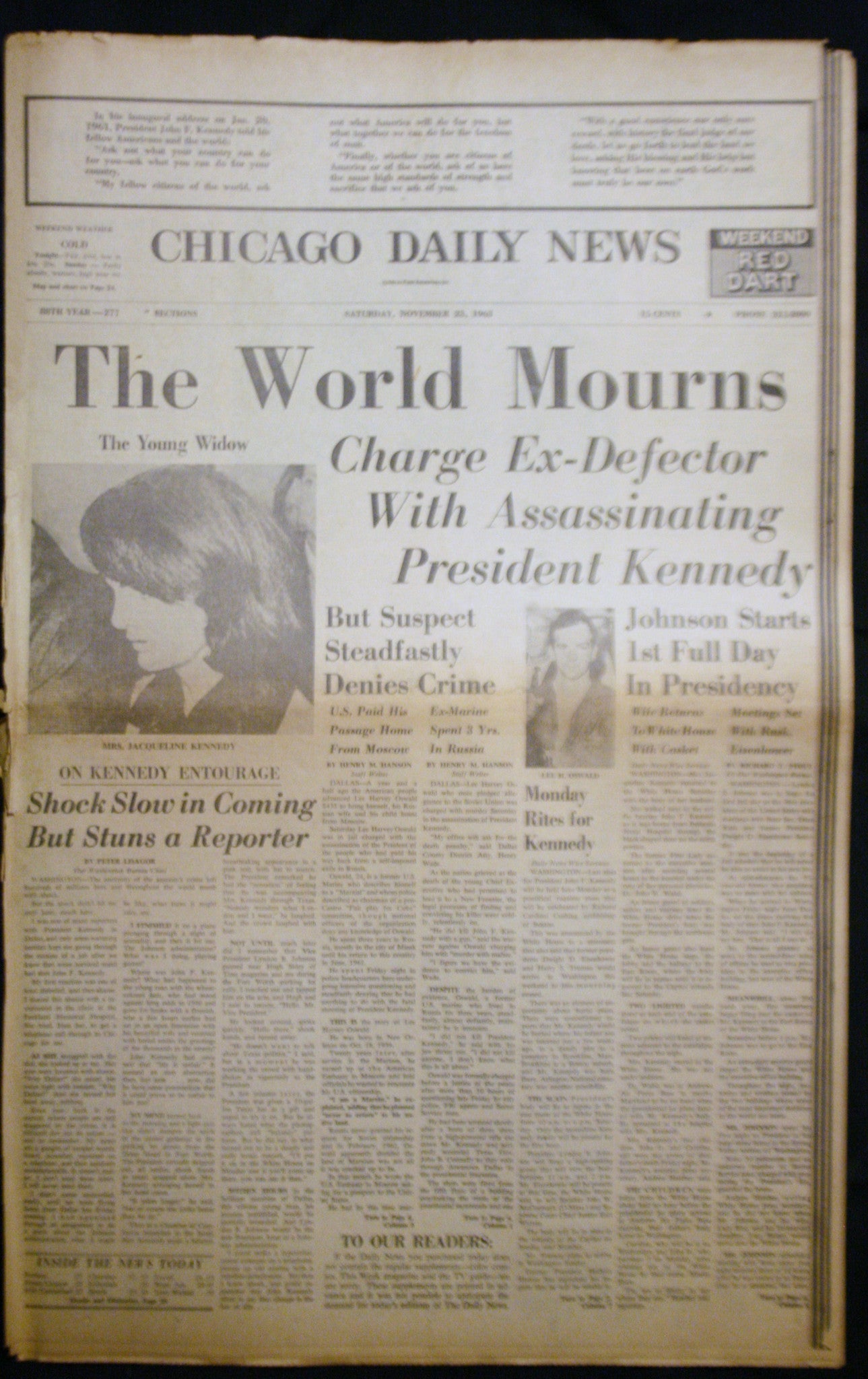 11 23 1963 NEWS John F Kennedy – Ersula's History Shop
